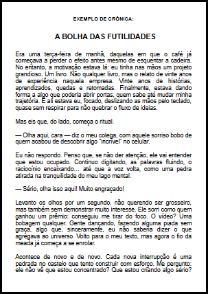 Exemplo de Crônica: Saiba o que é e como fazer também!