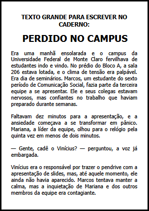 TEXTO GRANDE PARA ESCREVER NO CADERNO